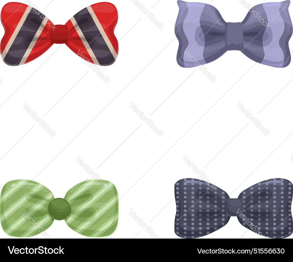 Set of four stylish bow ties Royalty Free Vector Image