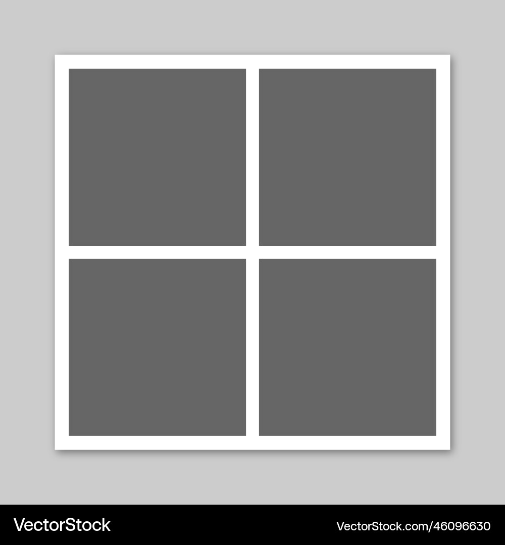 Simple gray photo collage template Royalty Free Vector Image