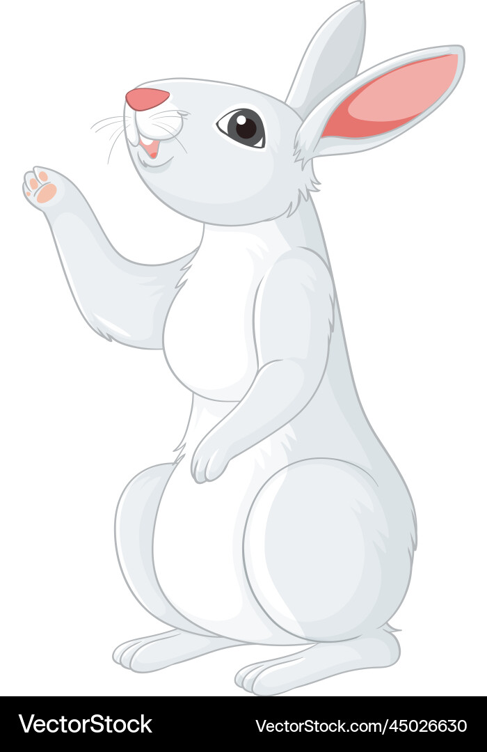 White rabbit cartoon character Royalty Free Vector Image
