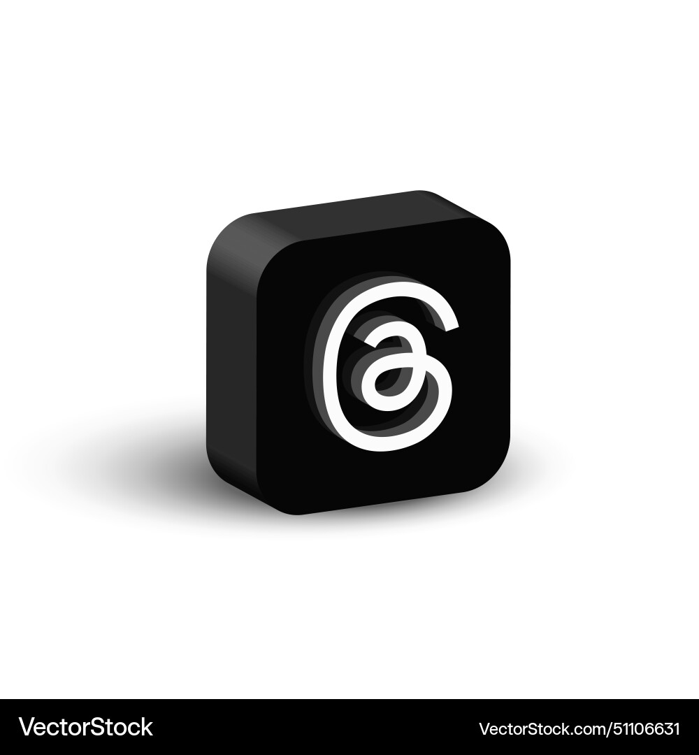 3d style logo of threads app Royalty Free Vector Image