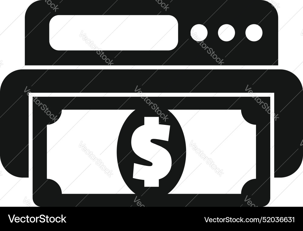 Atm cash machine accepting banknote icon Vector Image