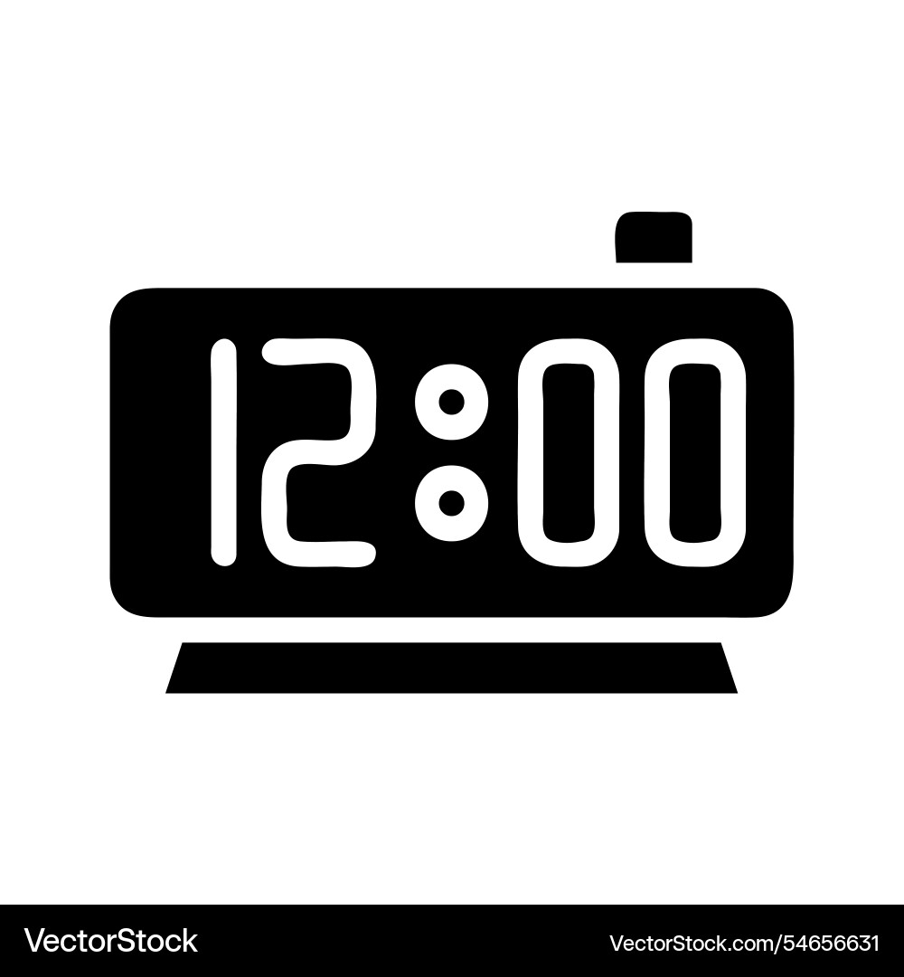 Digital alarm clock displaying 1200 concept of Vector Image