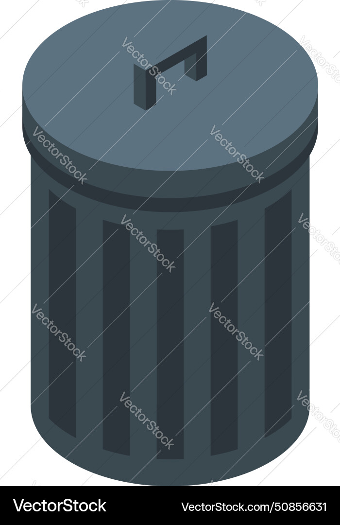 Garbage bin icon isometric biogas using Royalty Free Vector
