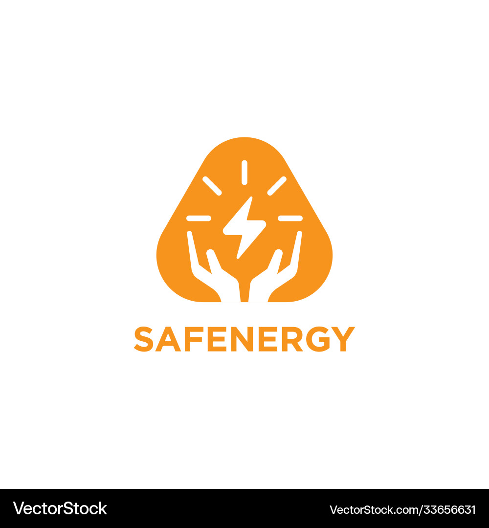 Hand with thunder symbol templateenergy Royalty Free Vector