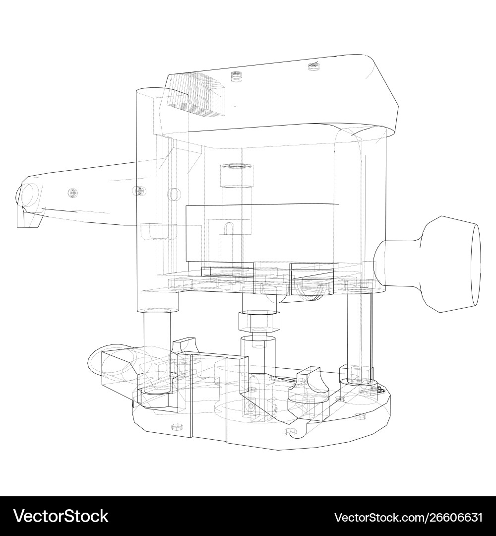Outline milling machine Royalty Free Vector Image
