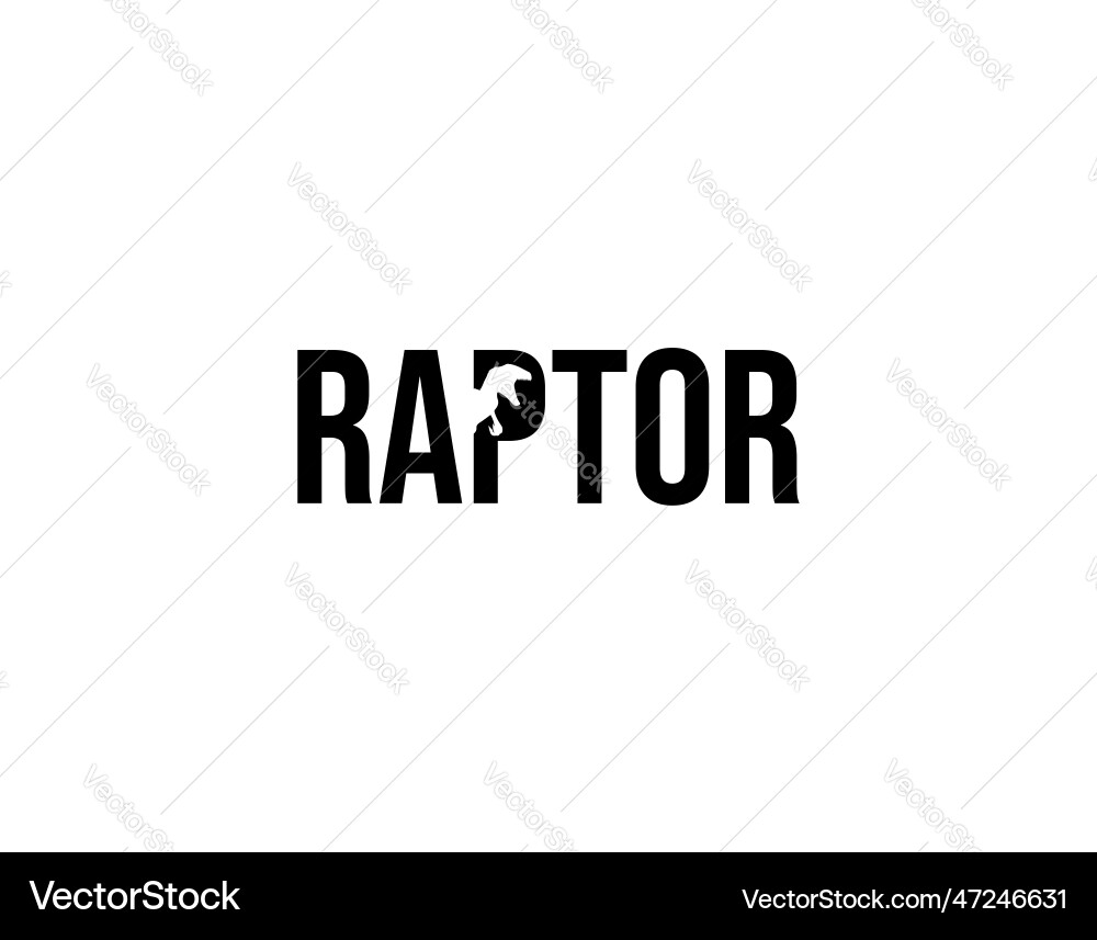 Simple typography raptor logo design template Vector Image