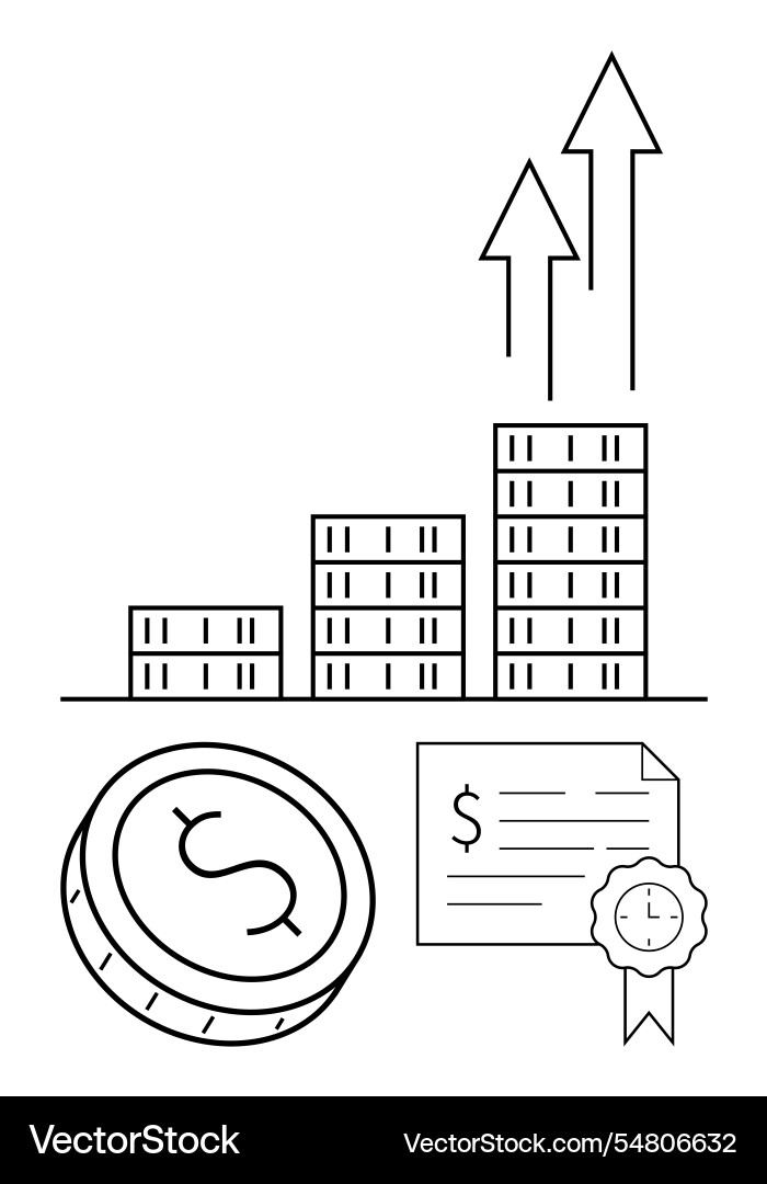 Growth chart with increasing bar graph rising Vector Image
