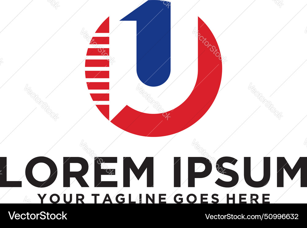 Letter u one logo idea Royalty Free Vector Image