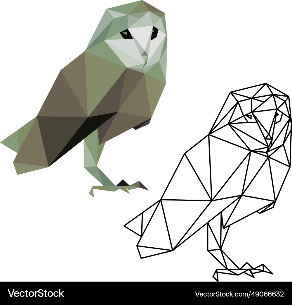 Low Poly Owl - Triangles Royalty Free Vector Image