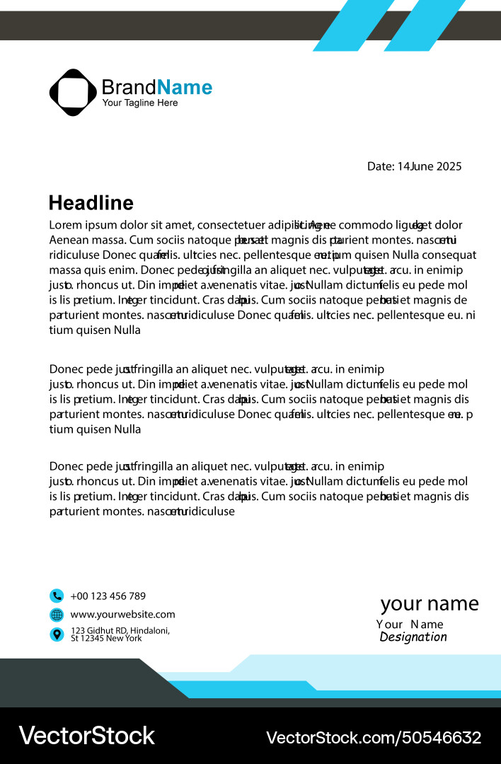 Modern business and corporate letterhead template Vector Image