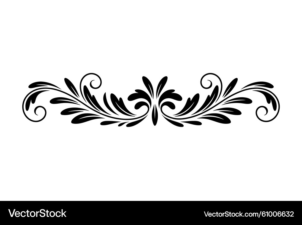 Ornate Black Floral Swirl Divider – Royalty-Free Vector | VectorStock