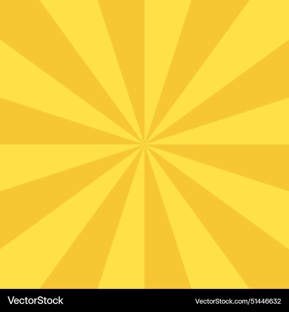 Yellow banner with sun rays lines background Vector Image