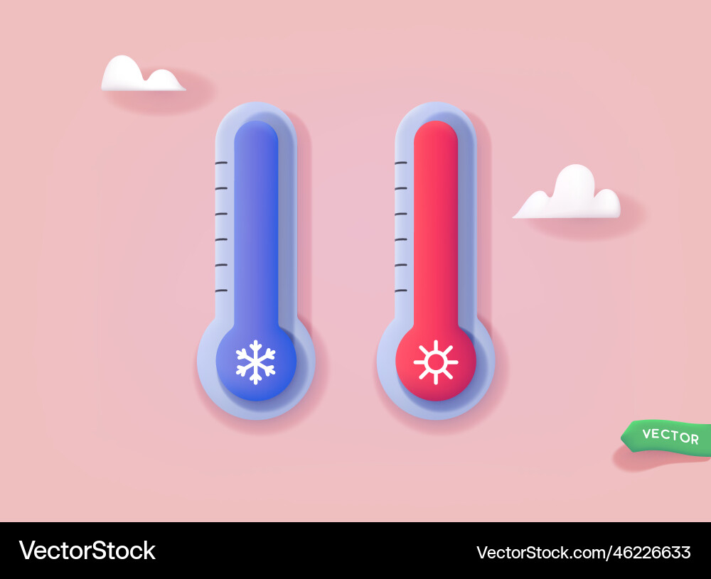3D Thermometer Graphic Royalty Free Vector Image