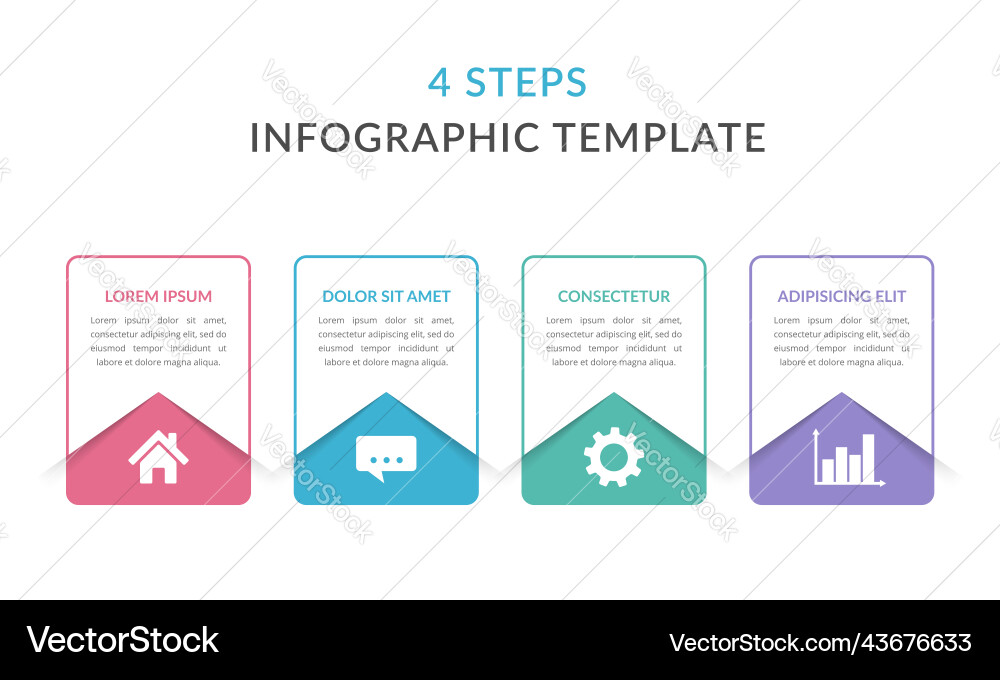 4 steps - infographic template Royalty Free Vector Image