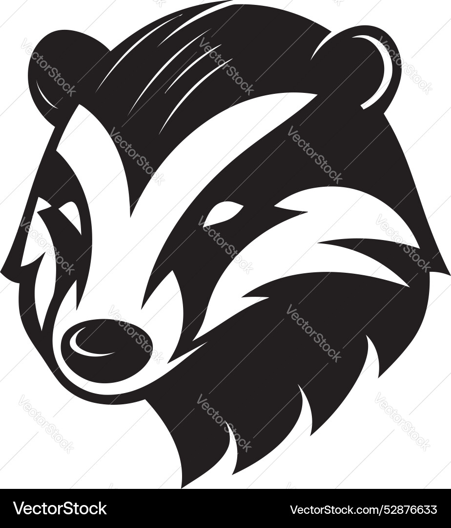 Badger kingdom crest fearless icon Royalty Free Vector Image