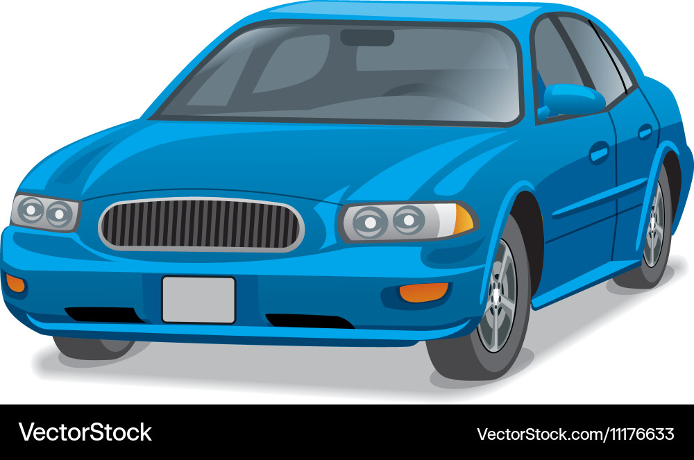 Blue car sedan Royalty Free Vector Image - VectorStock