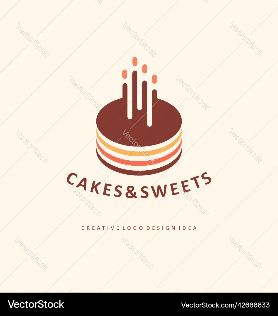 Cakes and sweets logo design Royalty Free Vector Image