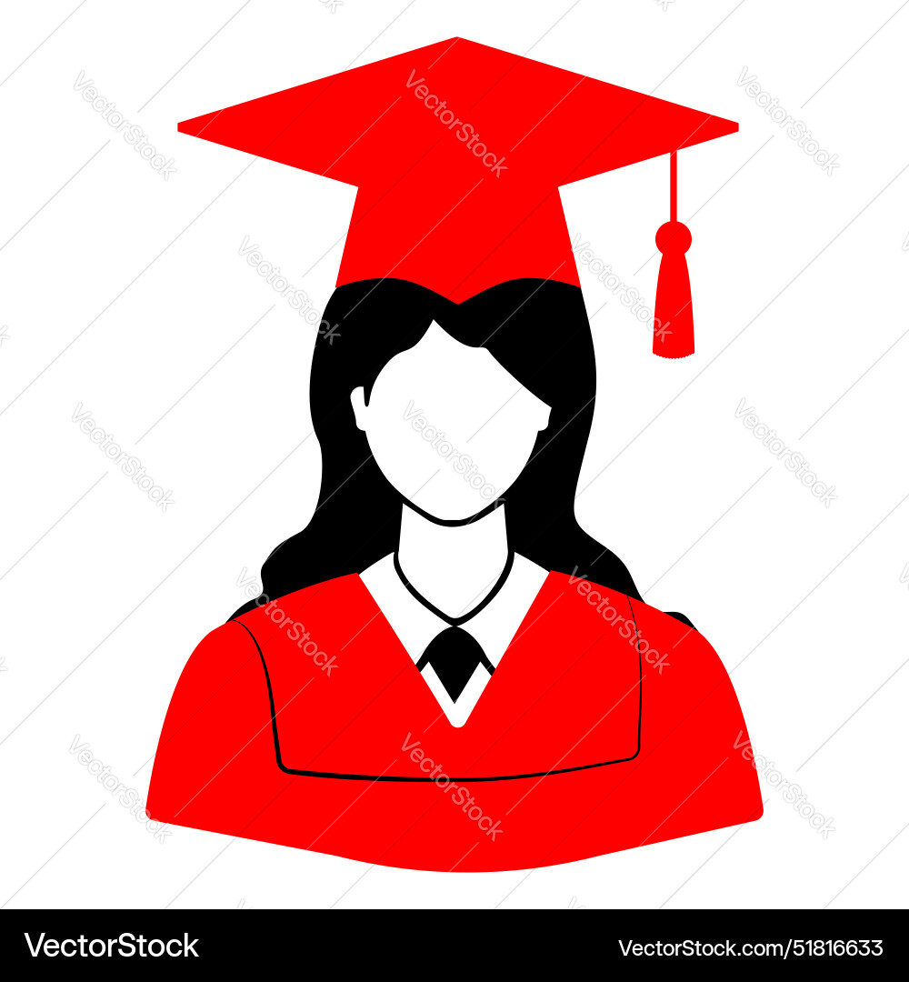 Female graduate clip art Royalty Free Vector Image