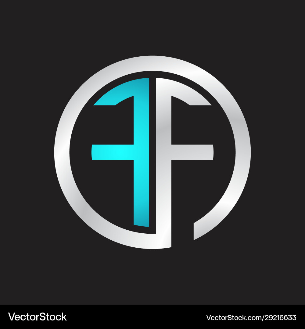 Ff initial logo linked circle monogram Royalty Free Vector