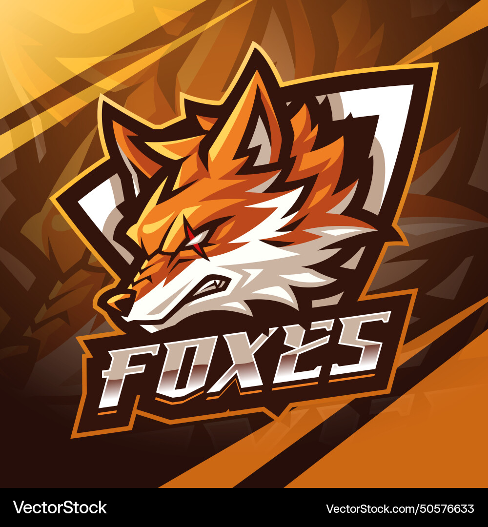 Fox head esport mascot logo design Royalty Free Vector Image