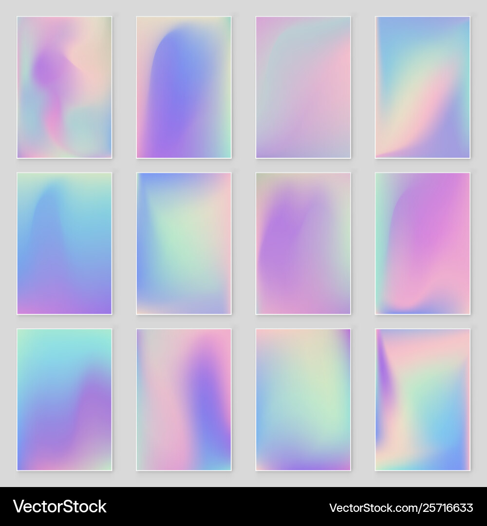 Iridescent Holographic Foil Gradient Royalty Free Vector