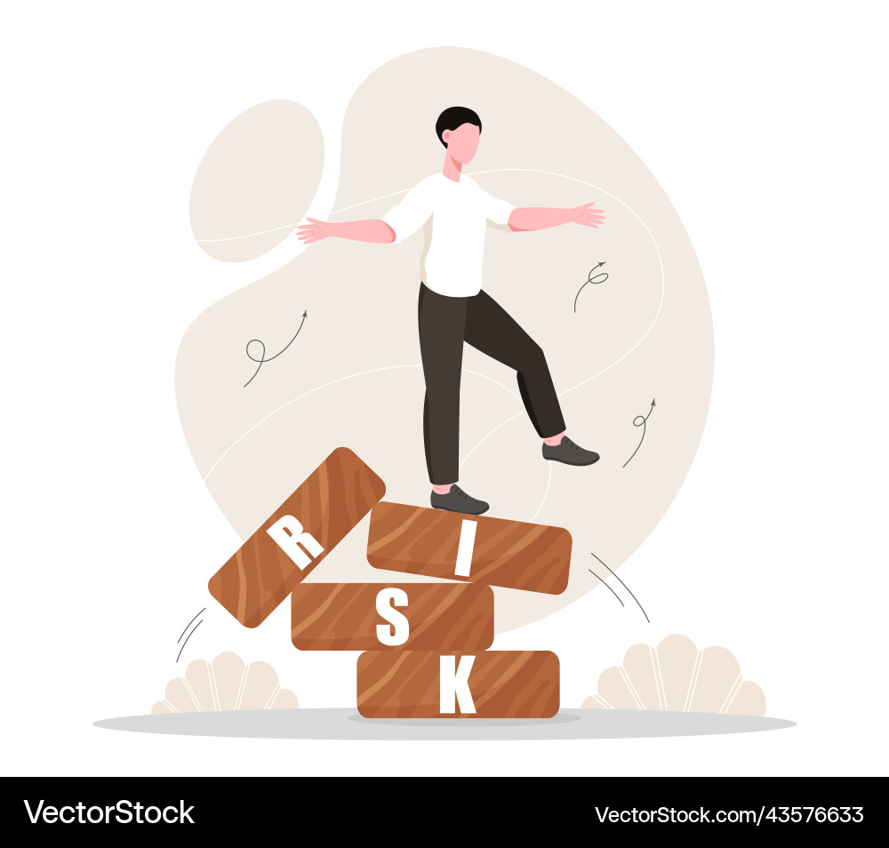 Man with risk Royalty Free Vector Image - VectorStock