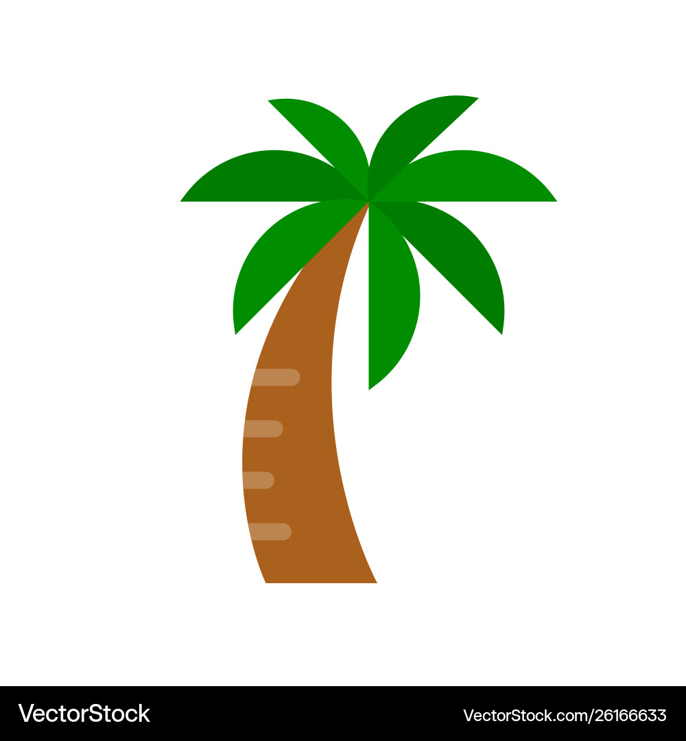 Palm tree tropical related flat style icon Vector Image