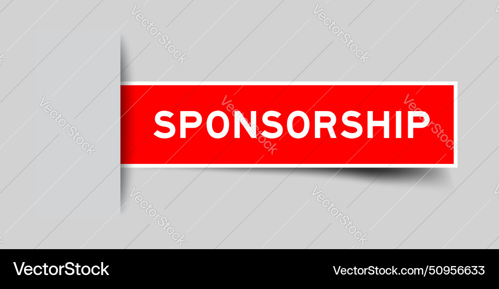 Red color square label sticker with word Vector Image