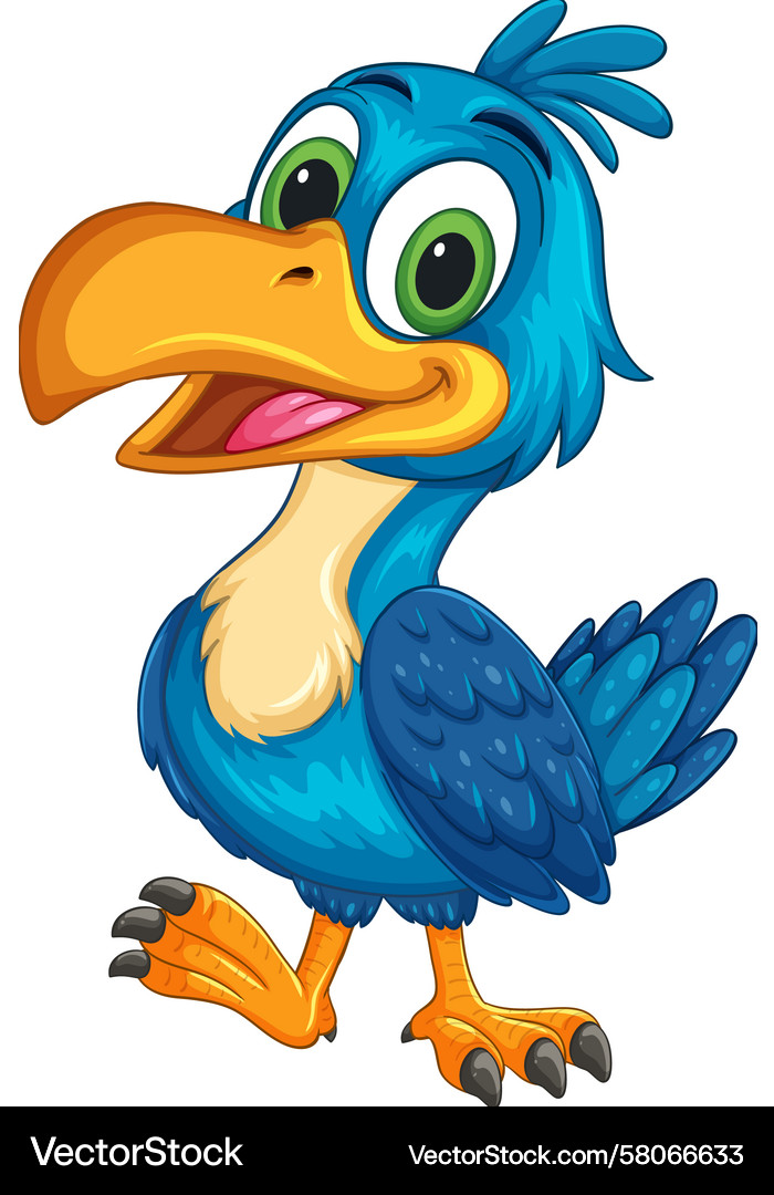 Smiling Blue Hornbill – Royalty-Free Vector | VectorStock