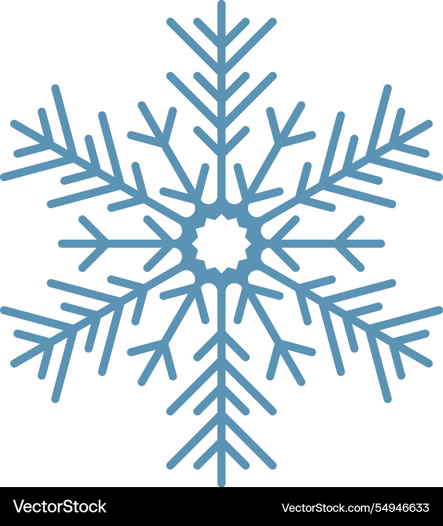 Stylized snowflake featuring intricate details Vector Image