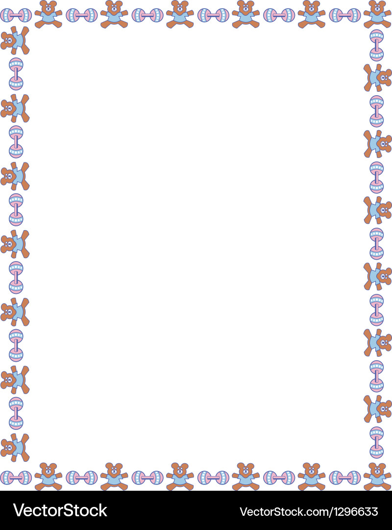 Teddy Bear Border Pattern Royalty Free Vector Image