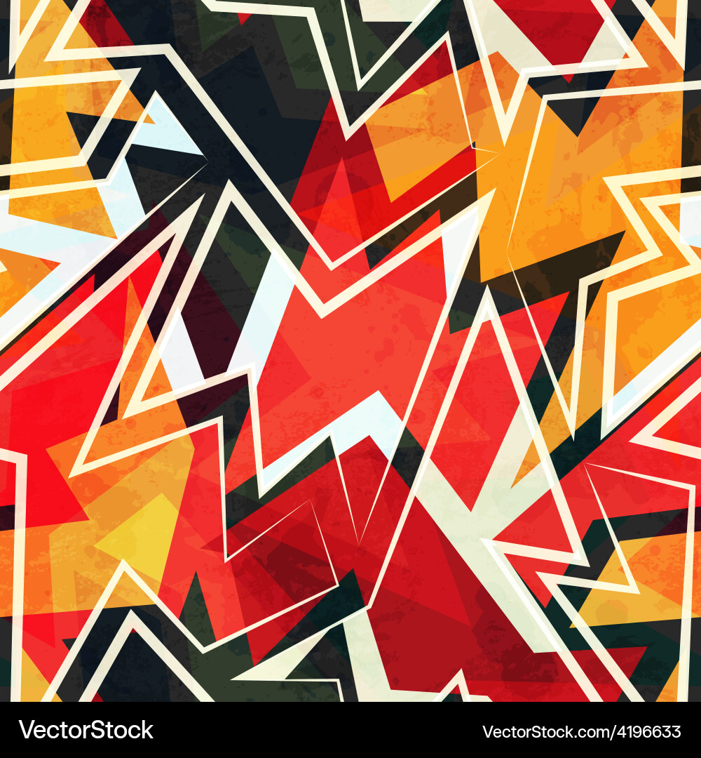 Warm color geometric seamless pattern Royalty Free Vector