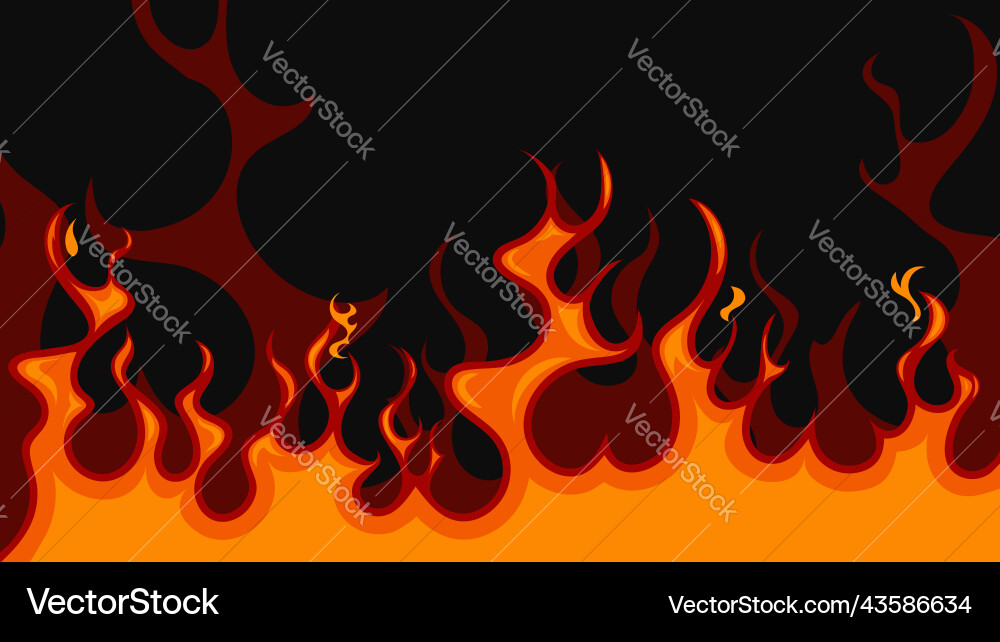 Cartoon flame fire background Royalty Free Vector Image