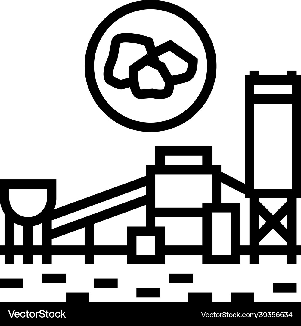 Coal processing plant line icon – Royalty-Free Vector | VectorStock