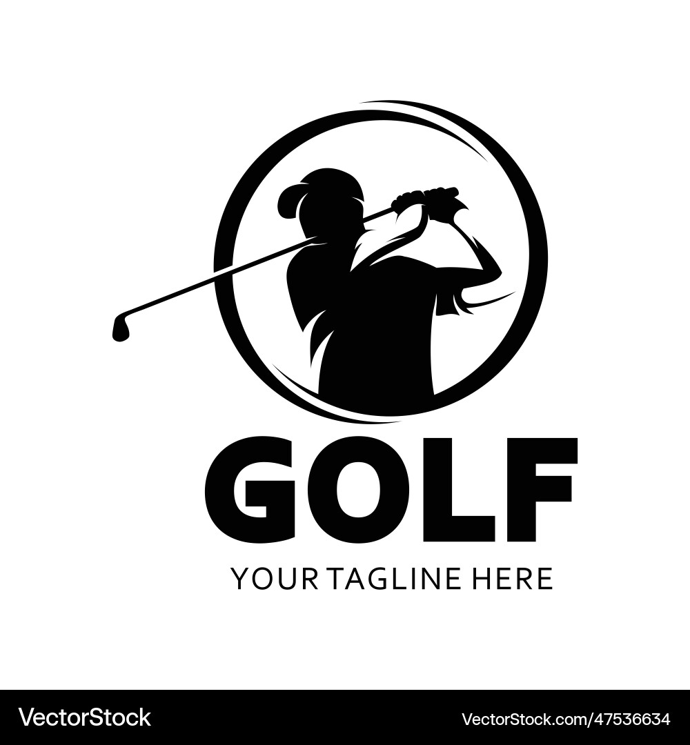 Golf player logo Royalty Free Vector Image - VectorStock