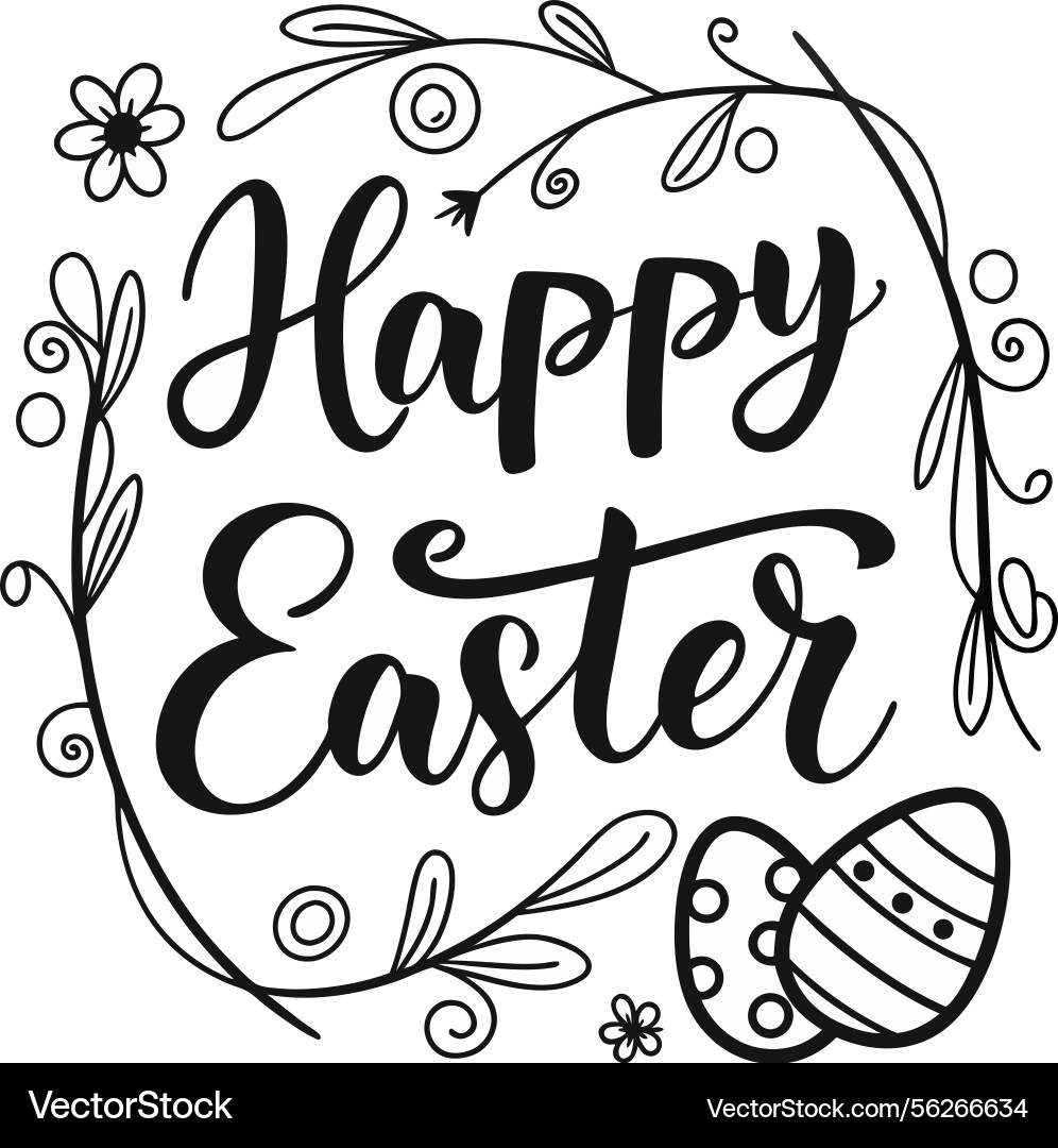 Happy easter calligraphy text Royalty Free Vector Image