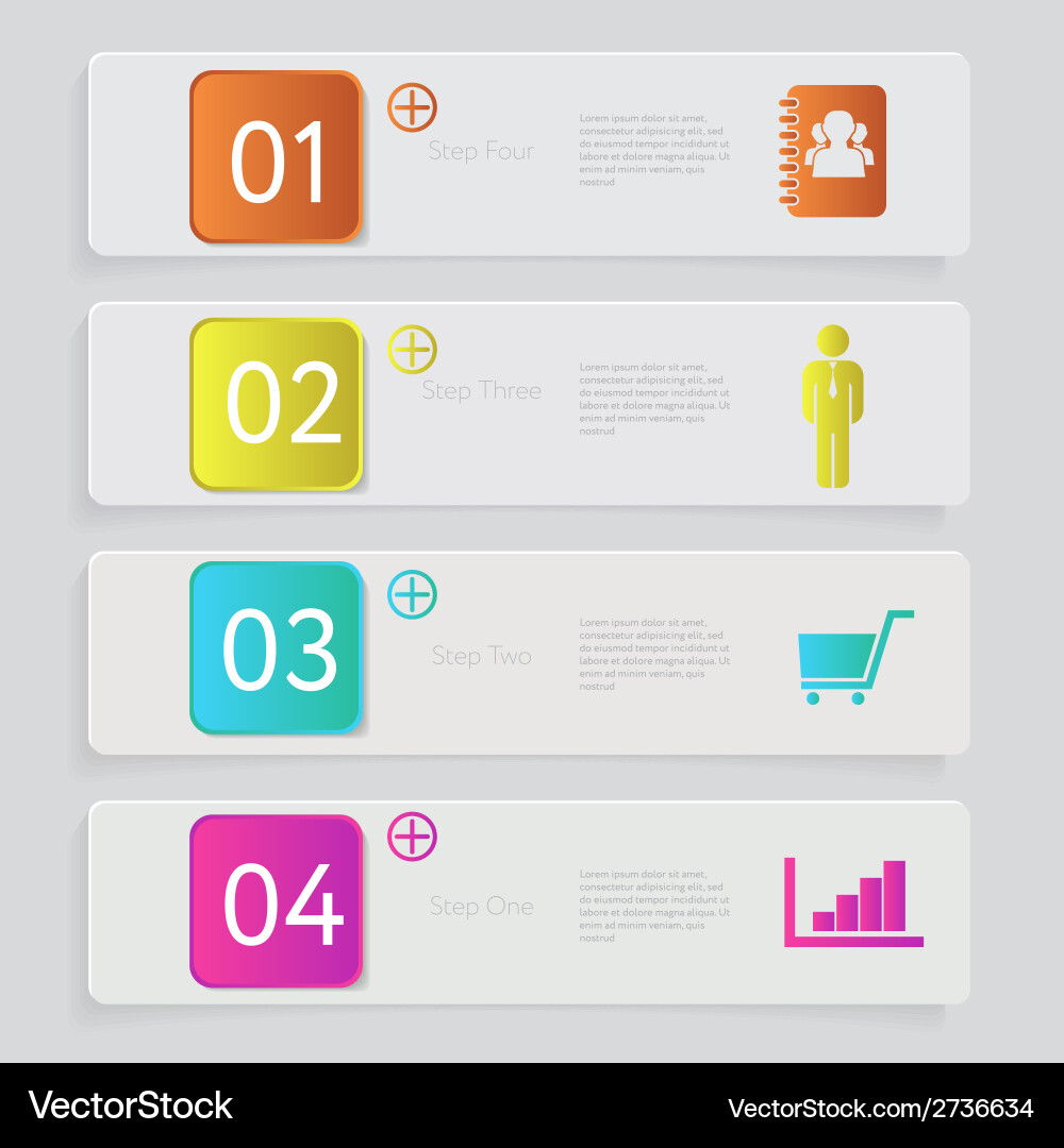 Infographic design number banners template graphic