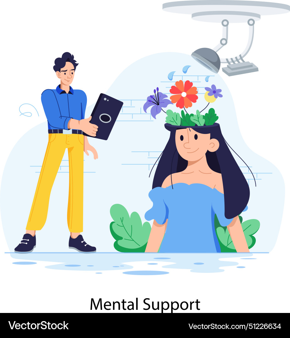 Mental support Royalty Free Vector Image - VectorStock