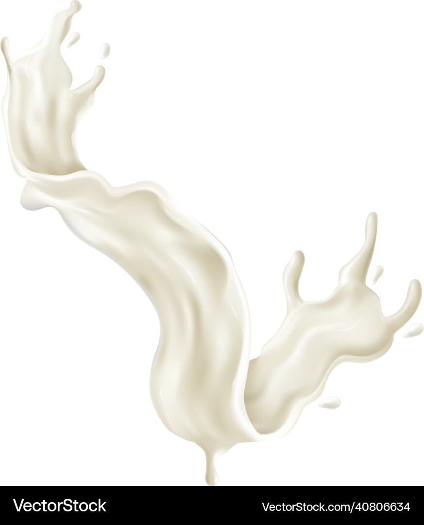 Milk drop realistic composition Royalty Free Vector Image