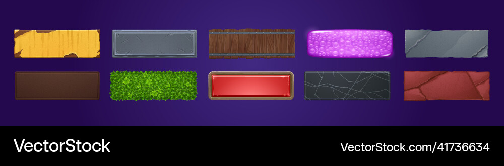 Rectangular buttons with different textures Vector Image