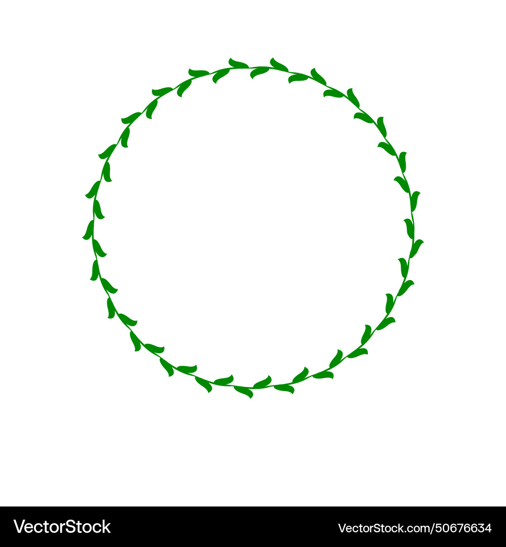 Round frame logo with circular leaf motif Vector Image