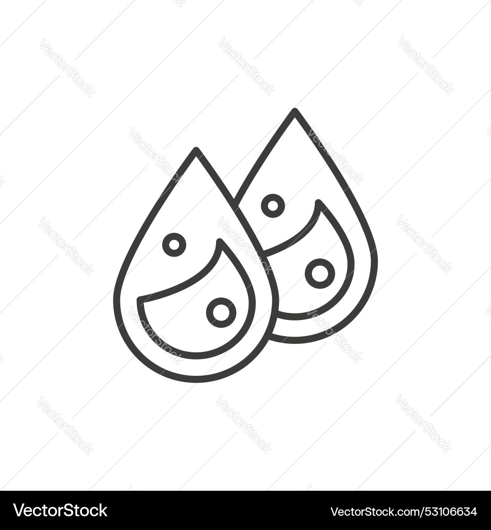 Tear drop line icon isolated on white background Vector Image