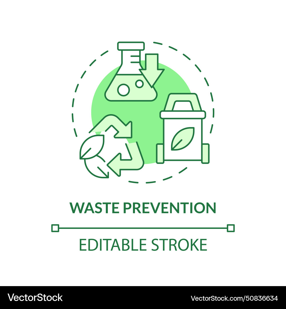 Waste prevention green concept icon Royalty Free Vector