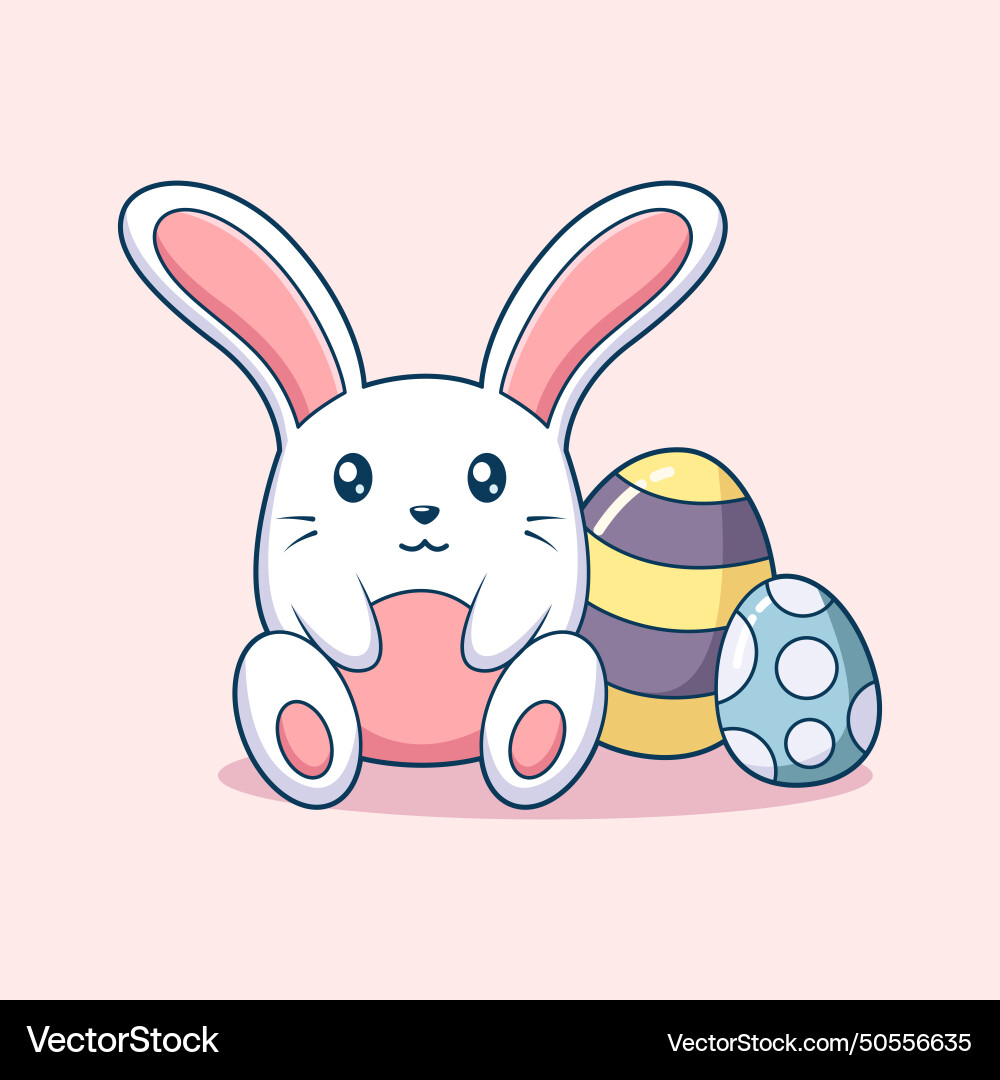 Cute bunny character design Royalty Free Vector Image