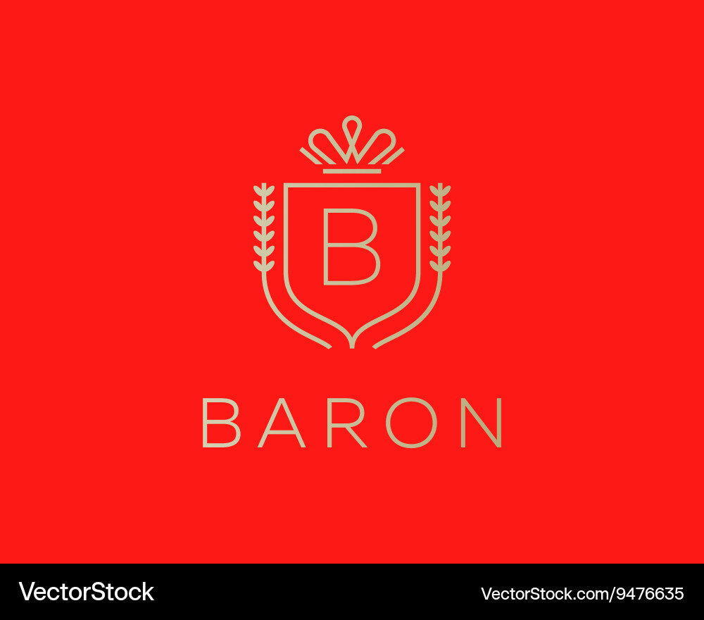 Elegant monogram letter b logotype premium crest Vector Image