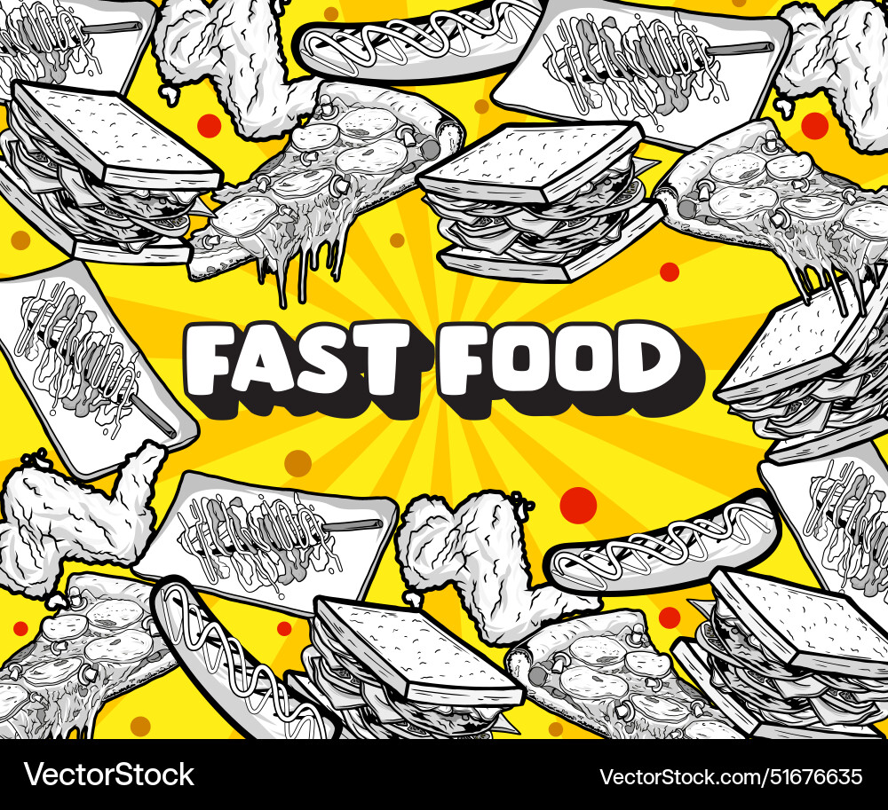 Fast food background 4 Royalty Free Vector Image