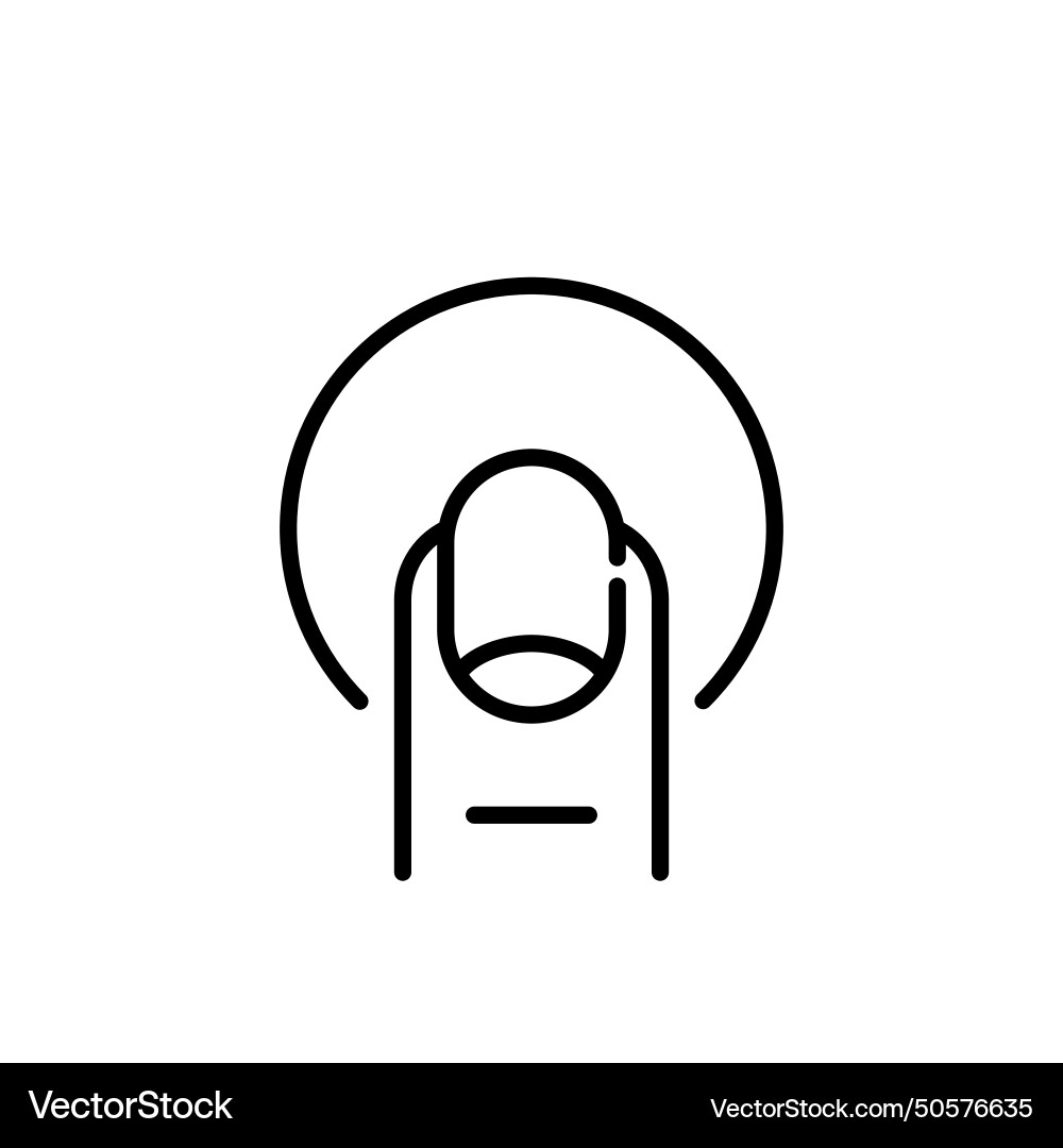 Finger pressing on button fingerprint recognition Vector Image