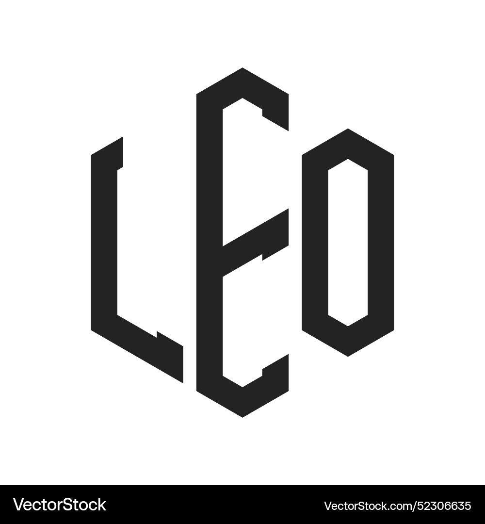 Leo logo design initial letter monogram Royalty Free Vector