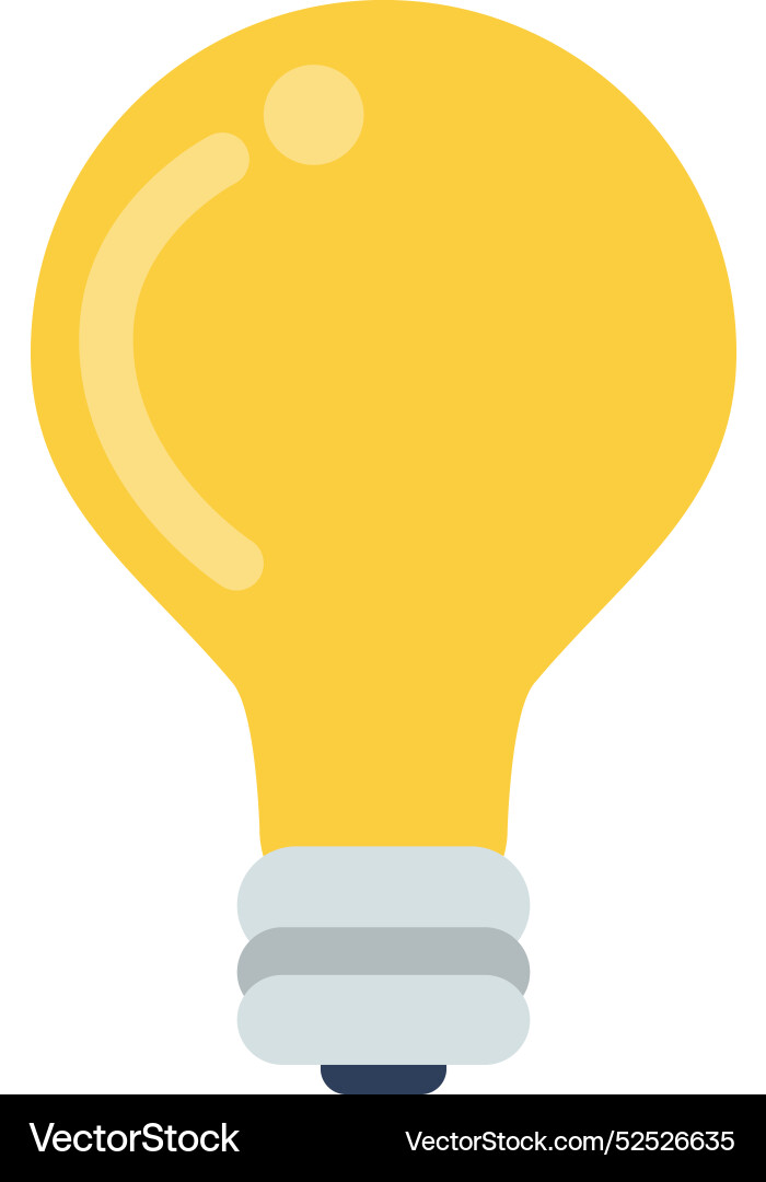 Lightbulb color icon electric lamp idea symbol Vector Image