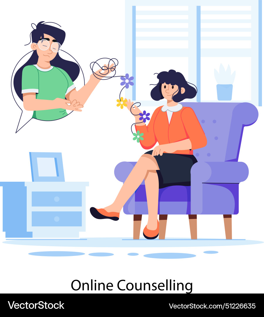 Online counselling Royalty Free Vector Image - VectorStock